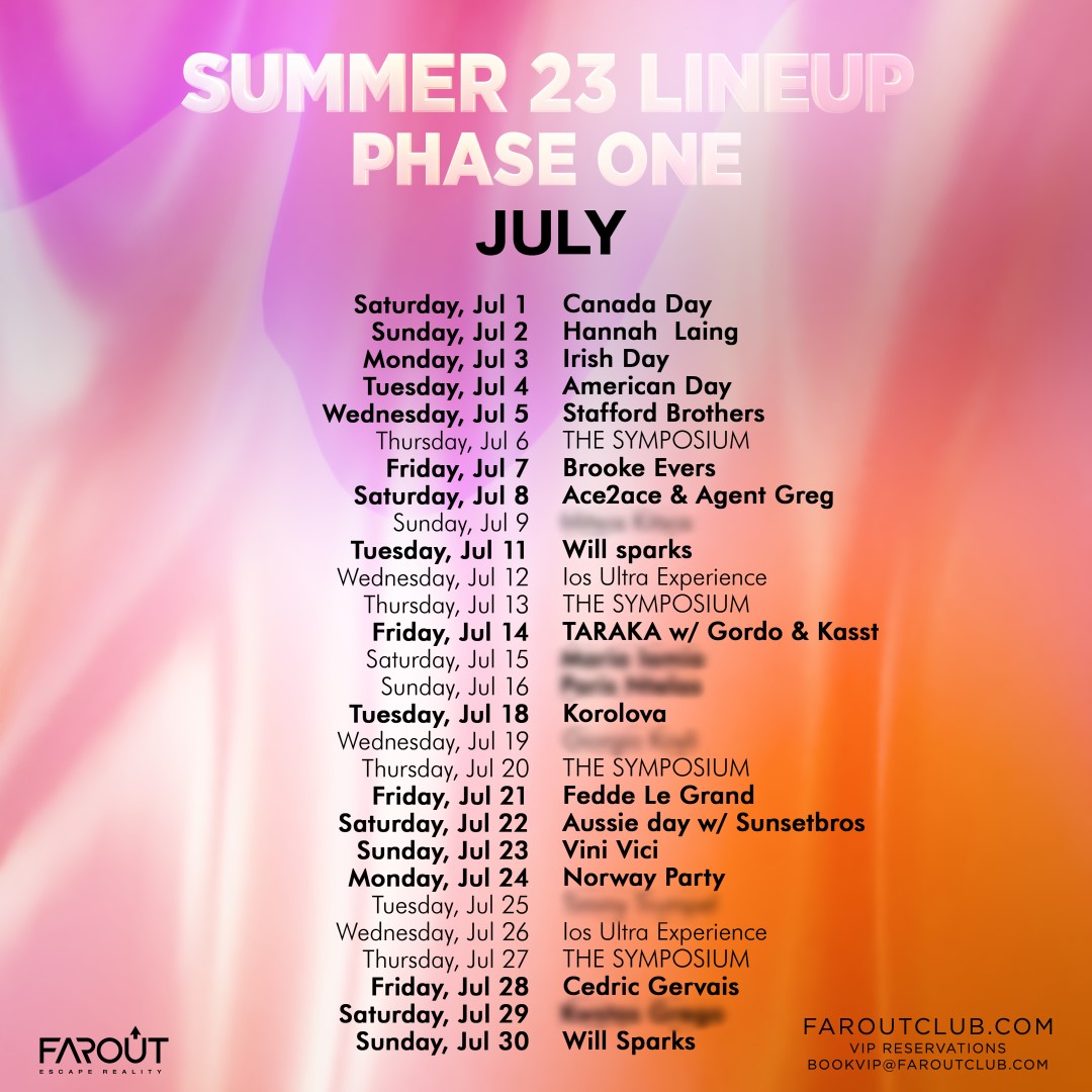 LINEUP - FarOut Beach Club